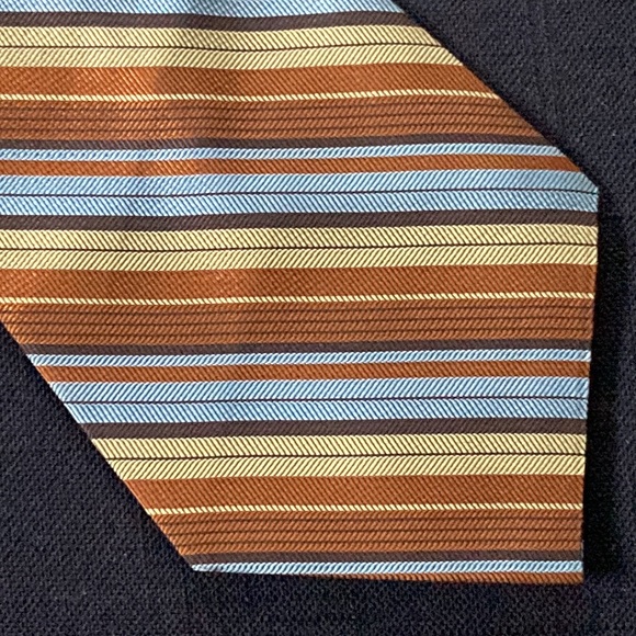 Accessories | Vintage Mens Mod Striped Tie In Light Blue Gold Rust And ...